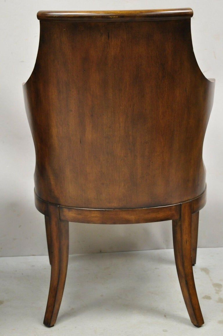 English Regency Empire Style Wood Barrel Back Side Chairs, a Pair For ...