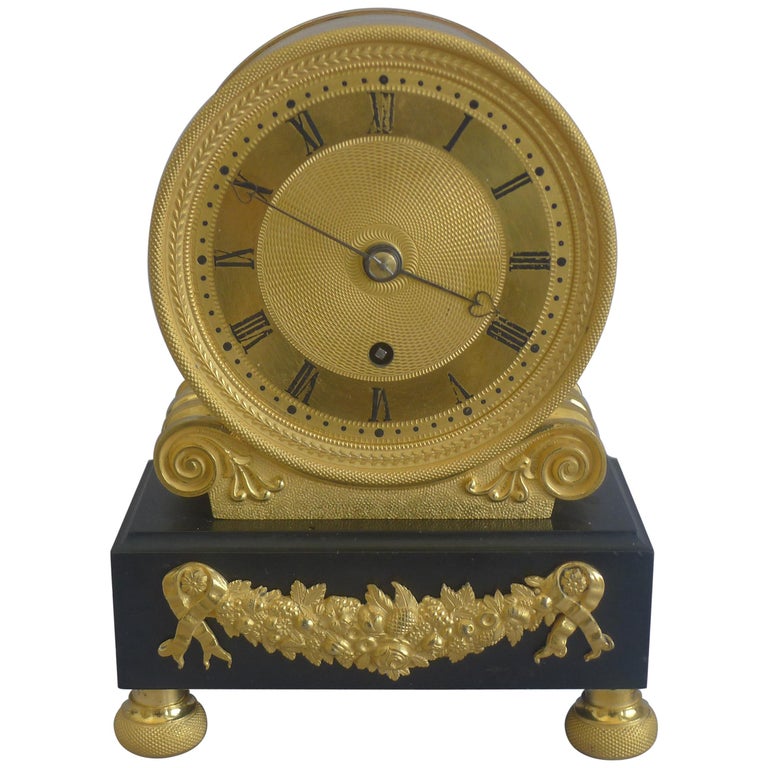 English Regency Fusee Mantel Clock, Viner in Ormolu and Derbyshire ...