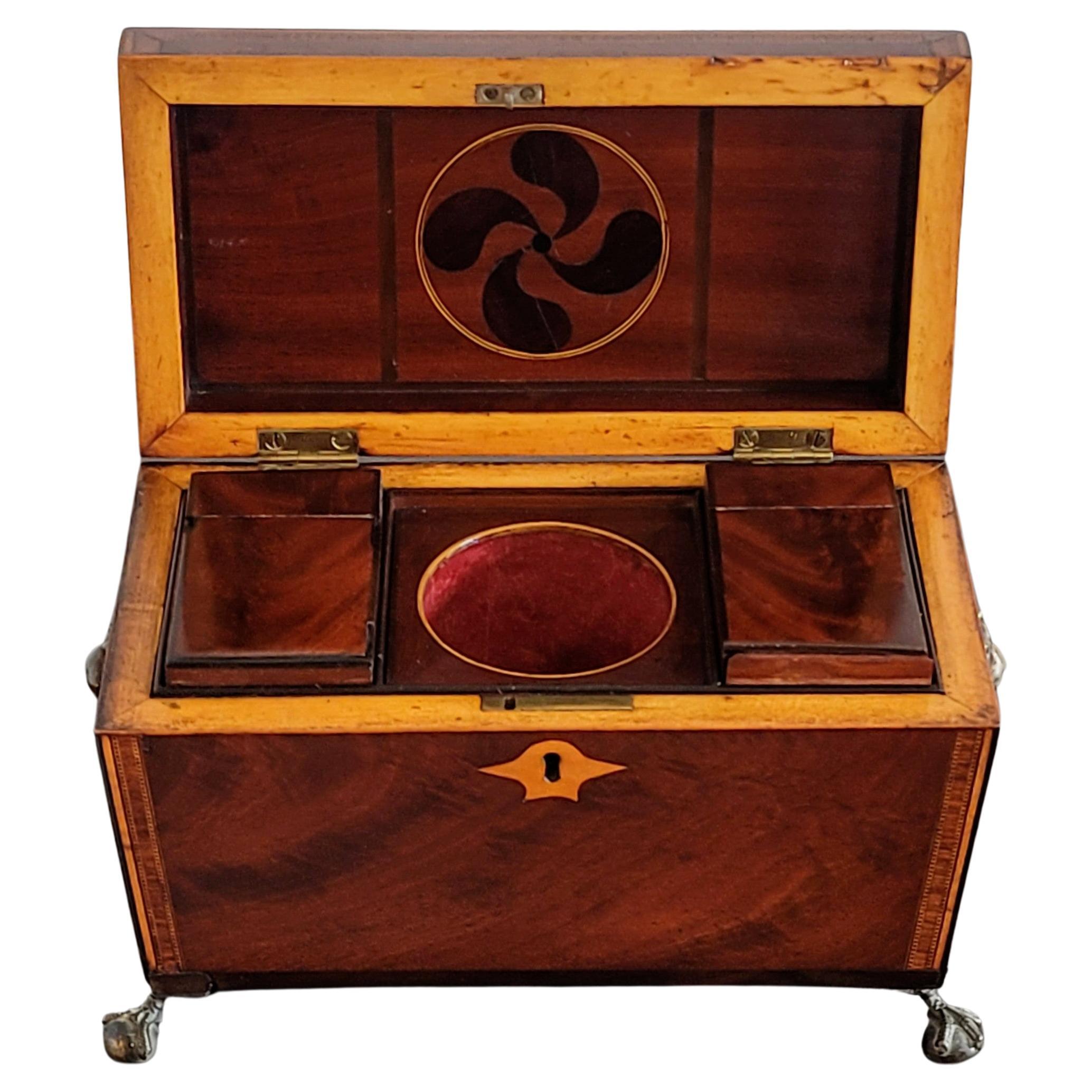 Georgian Conch Shell Inlaid Octagonal Tea Caddy For Sale at 1stDibs