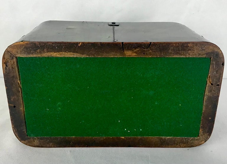 English Regency Green Tortoise Shell Tea Caddy For Sale at 1stDibs