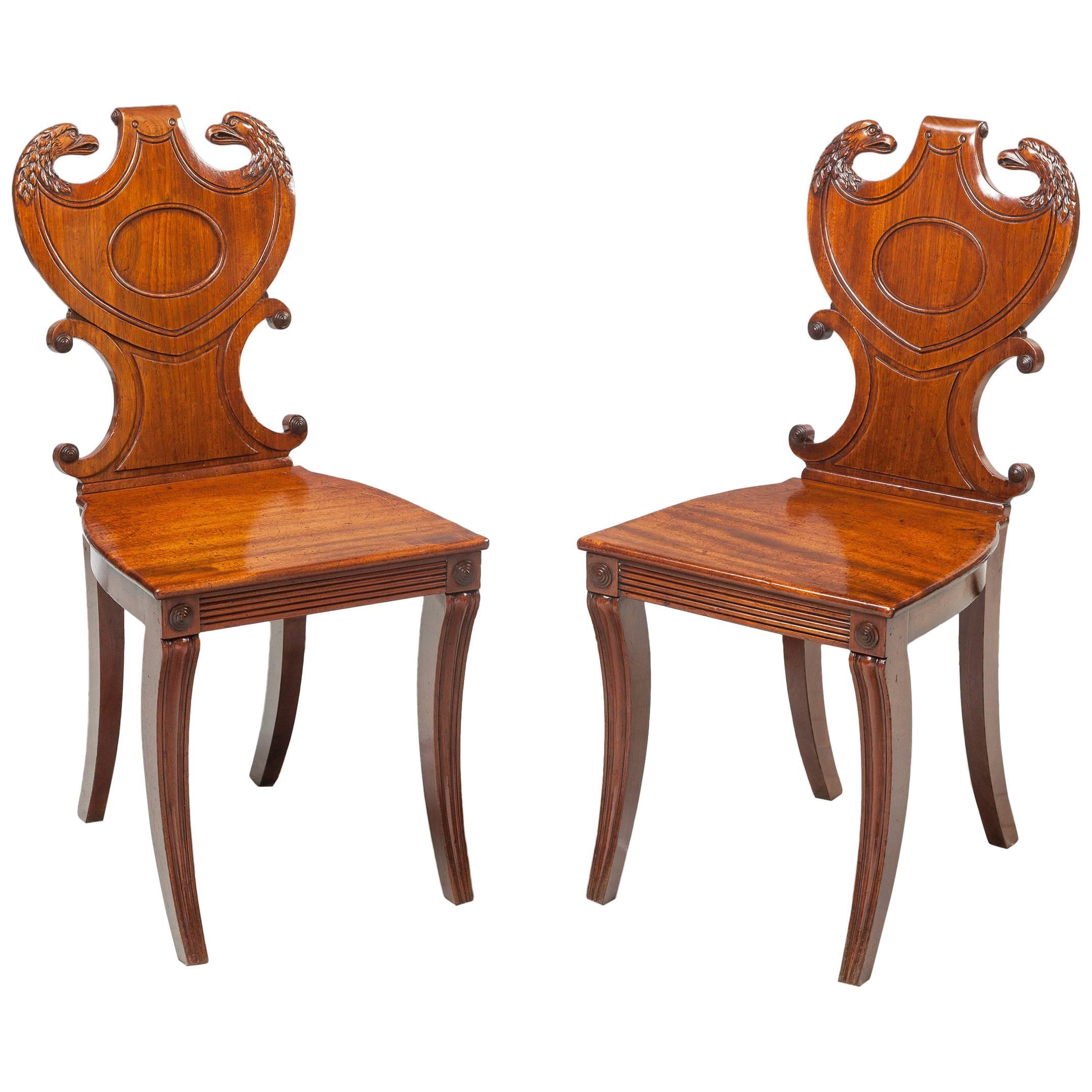Pair of Georgian Regency Hall Chairs, circa 1815 at 1stDibs