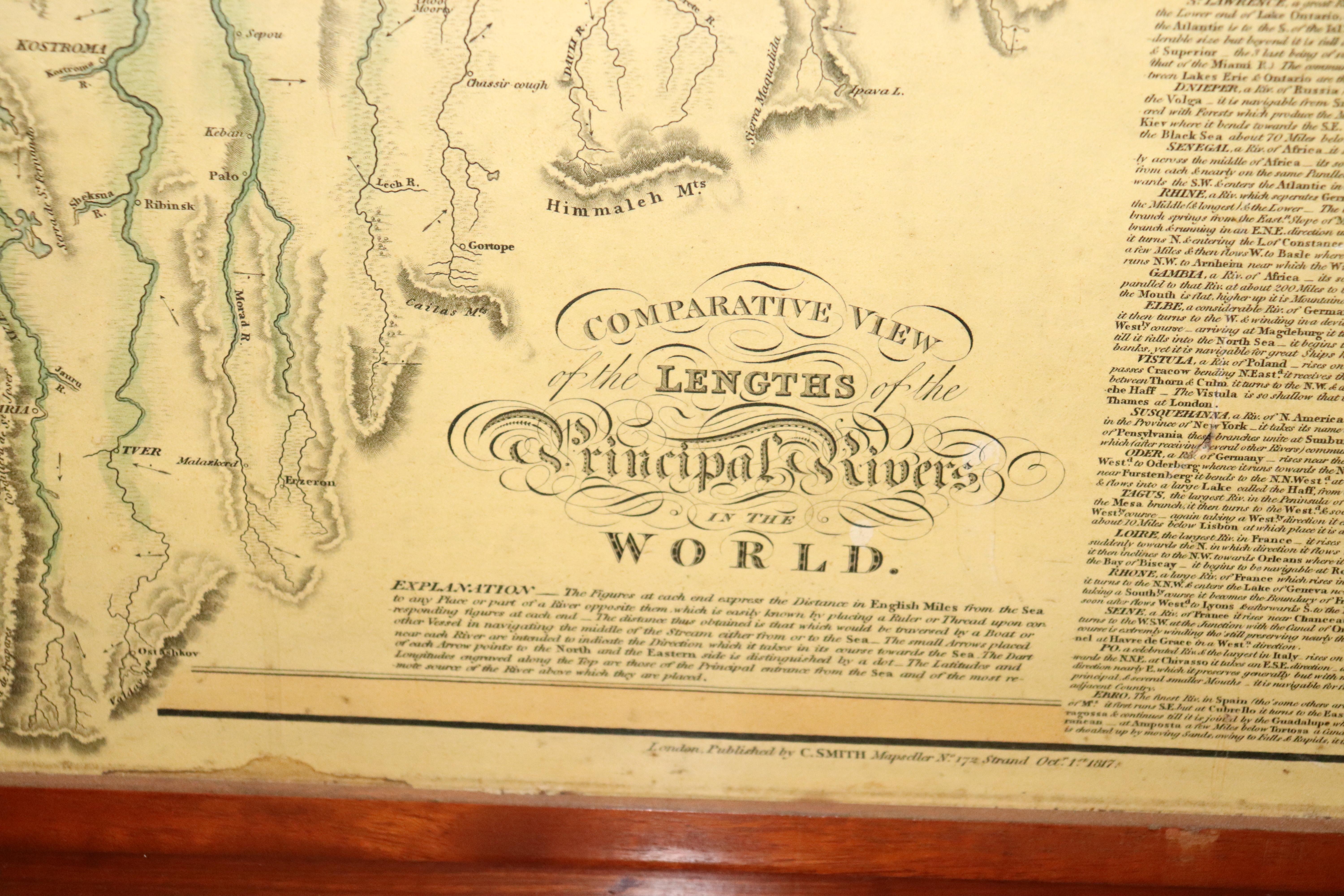 English Regency Mahogany 1820s Era Map Cabinet with Antique Maps of the ...