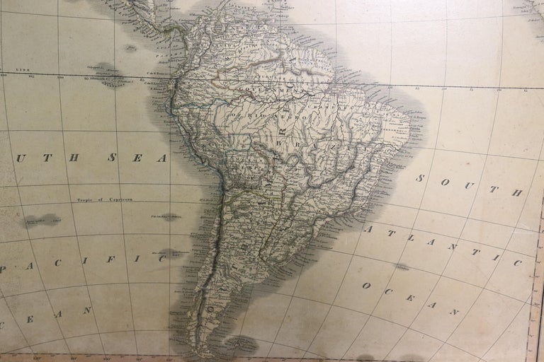 English Regency Mahogany 1820s Era Map Cabinet with Antique Maps of the ...