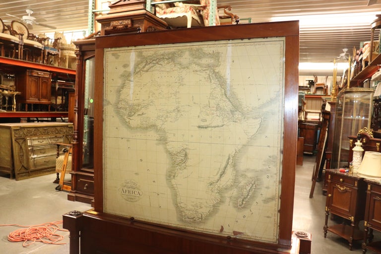 English Regency Mahogany 1820s Era Map Cabinet with Antique Maps of the ...