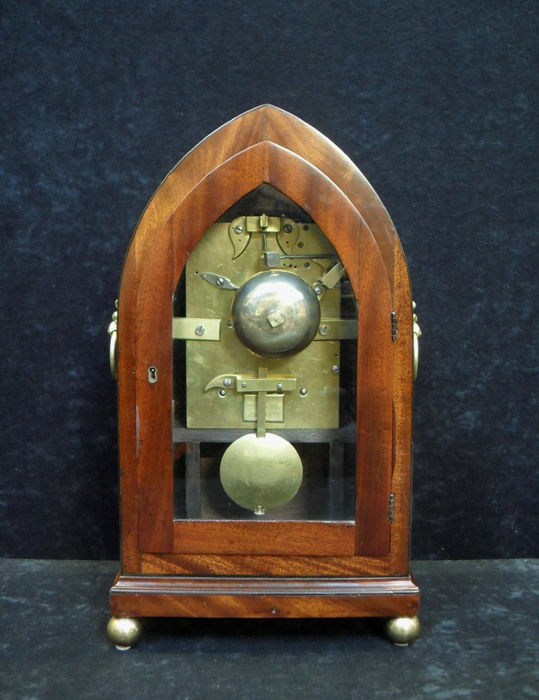 English Regency Mahogany Bracket Clock with Pull Repeat by Bayles of ...