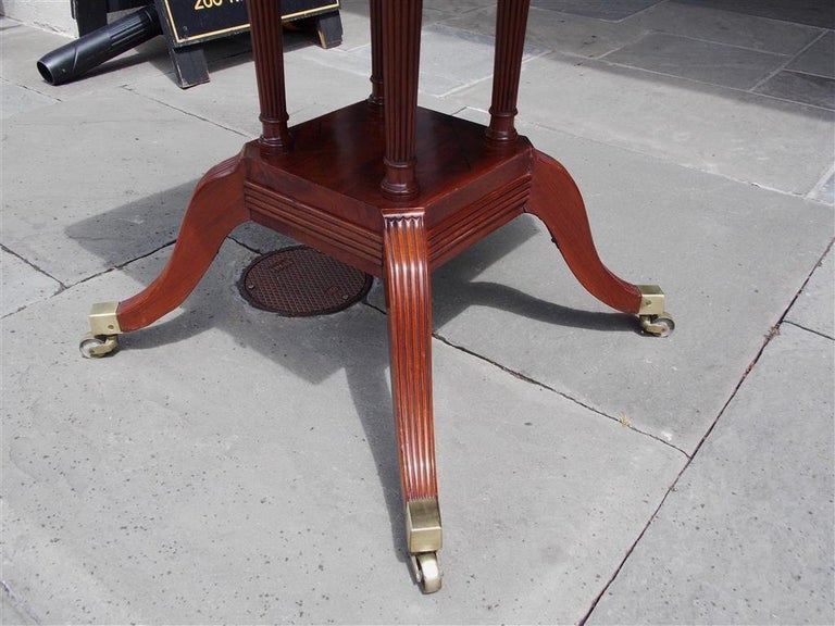 English Regency Mahogany Leather Top Reading Table with Flanking ...