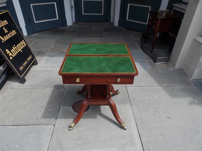 English Regency Mahogany Leather Top Reading Table with Flanking ...