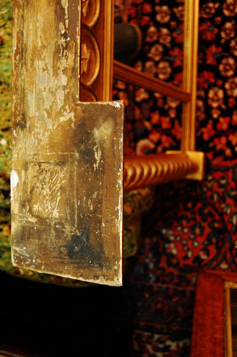 English Regency Overmantel Tripartite Mirror with Barley Twist Columns ...