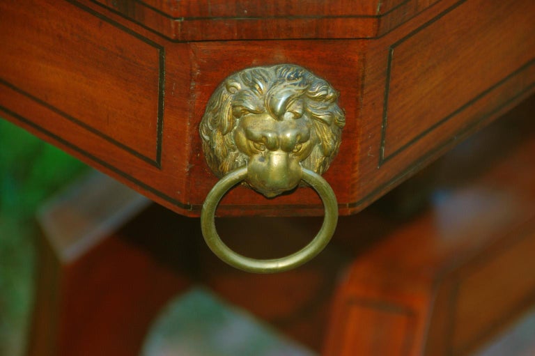 English Regency Period Mahogany Card Table with Ebony Stringing and ...