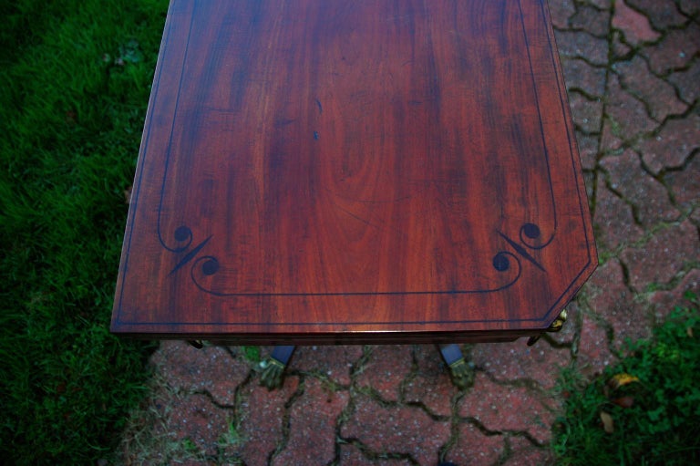 English Regency Period Mahogany Card Table with Ebony Stringing and ...
