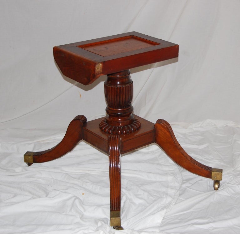 English Regency Period Mahogany Single Pedestal Dining Table with Ebony ...