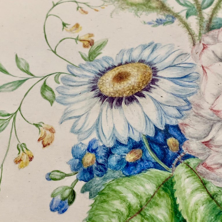 English Regency Period Original Watercolor in Fruitwood Frame, Daisy ...