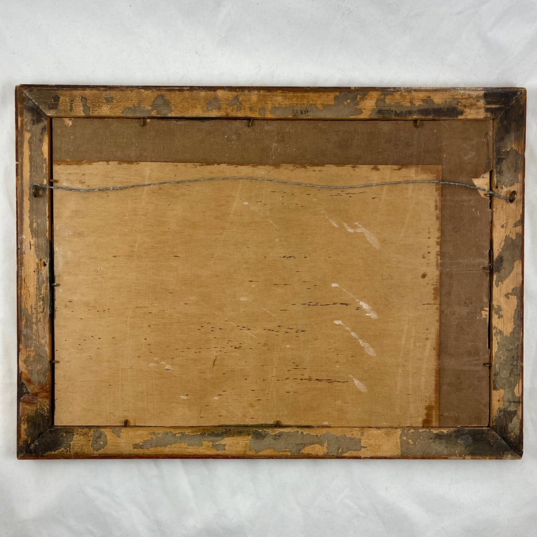 English Regency Period Original Watercolor Maple Frame Blackbird Nest ...