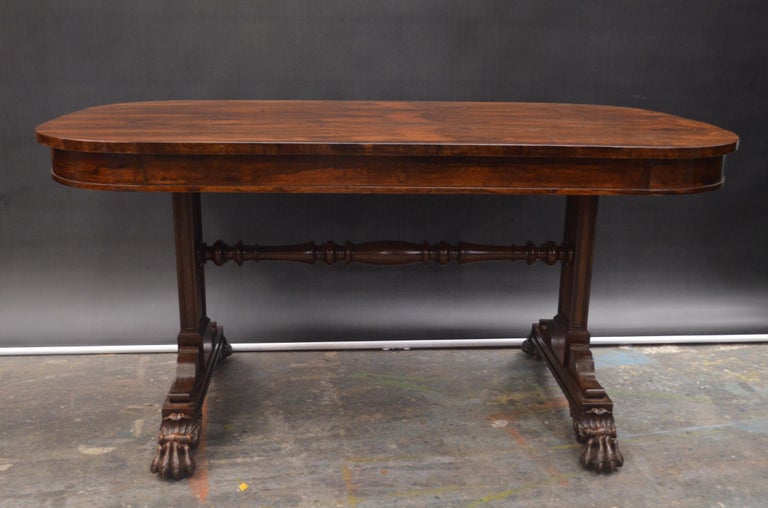 English Regency Rosewood Library Table, 19th Century For Sale at 1stDibs