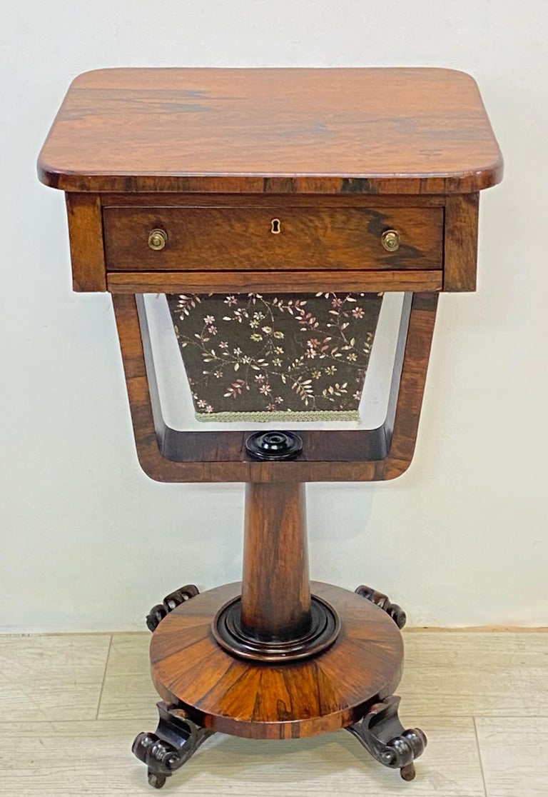 English Regency Rosewood Sewing / Knitting Side Table circa 1830 For ...
