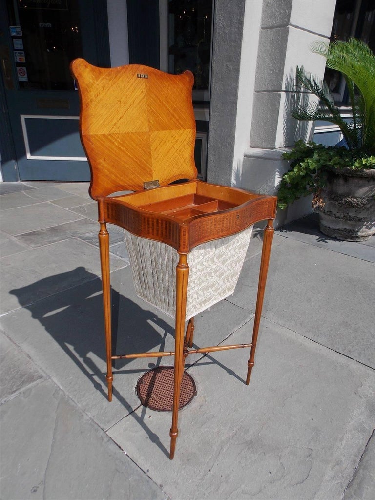 English Regency Satinwood Outset Corner Hinged Sewing Stand, Circa 1800 ...