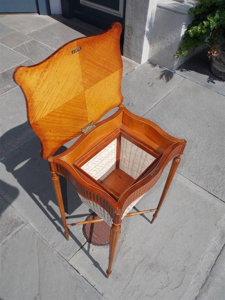 English Regency Satinwood Outset Corner Hinged Sewing Stand, Circa 1800 ...