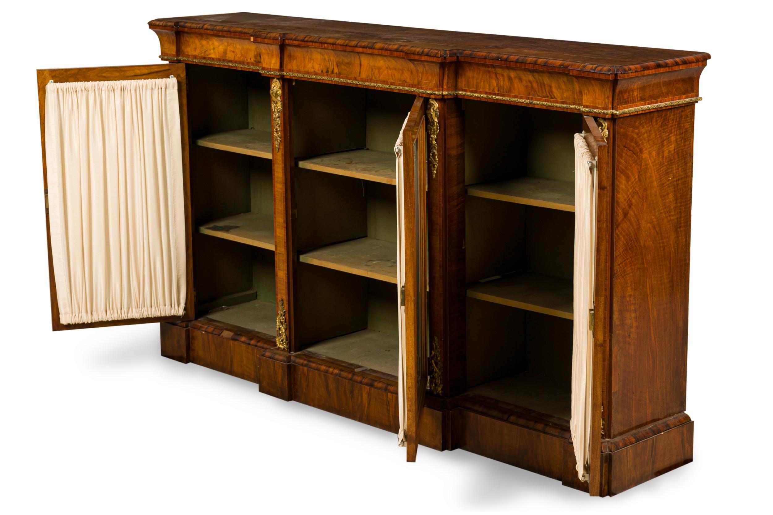 English Regency Sideboard with 3 Glass Doors For Sale at 1stDibs