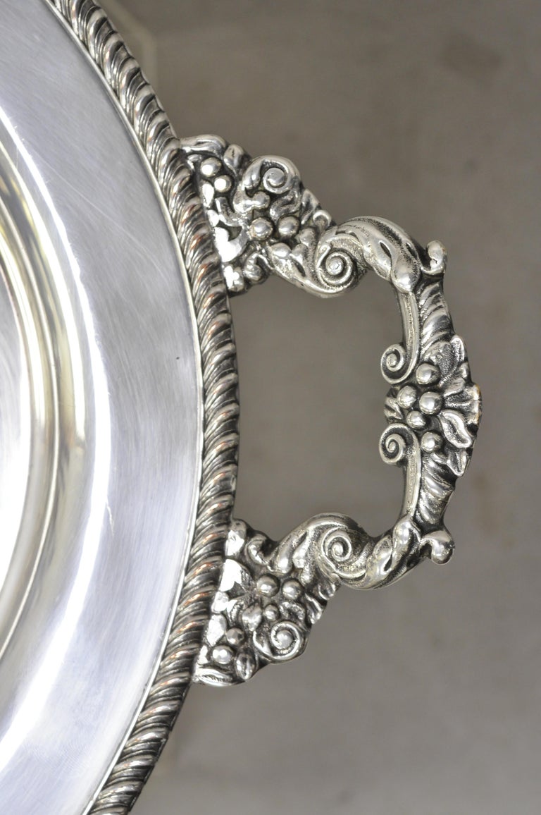 English Regency Silver Plate Oval Serving Platter Tray Handles by ...
