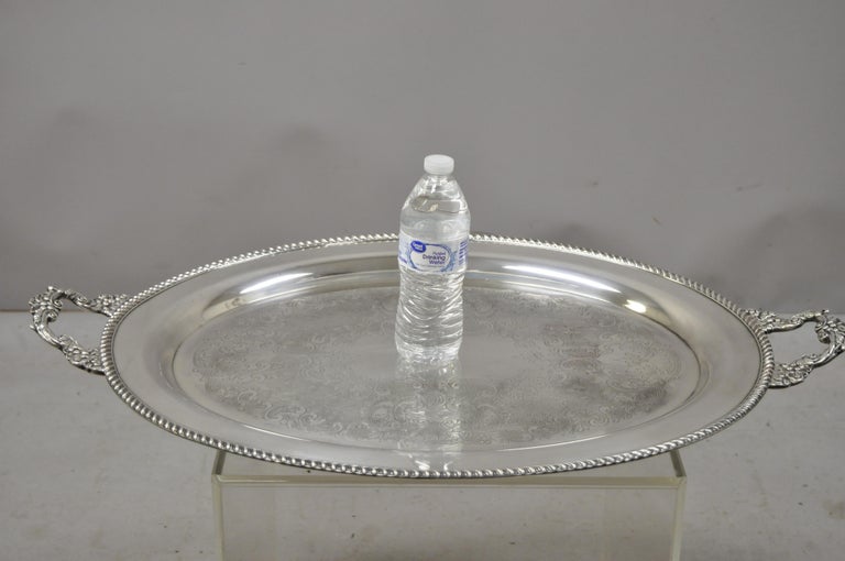 English Regency Silver Plate Oval Serving Platter Tray Handles by ...