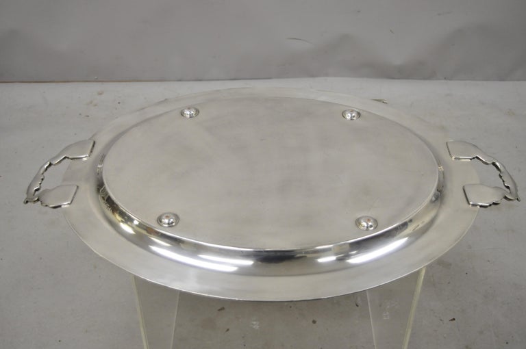 English Regency Silver Plate Oval Serving Platter Tray Handles by ...