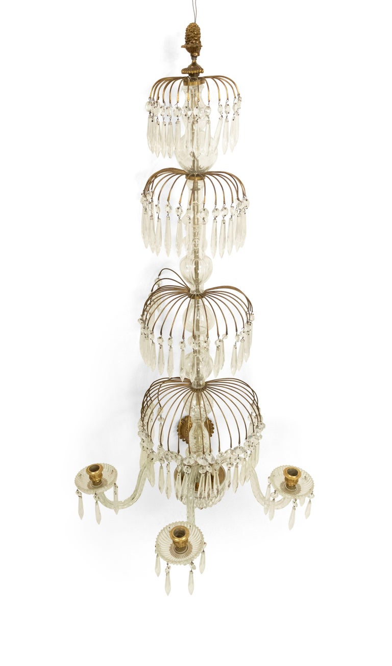 English Regency Style Crystal Wall Sconce For Sale at 1stDibs