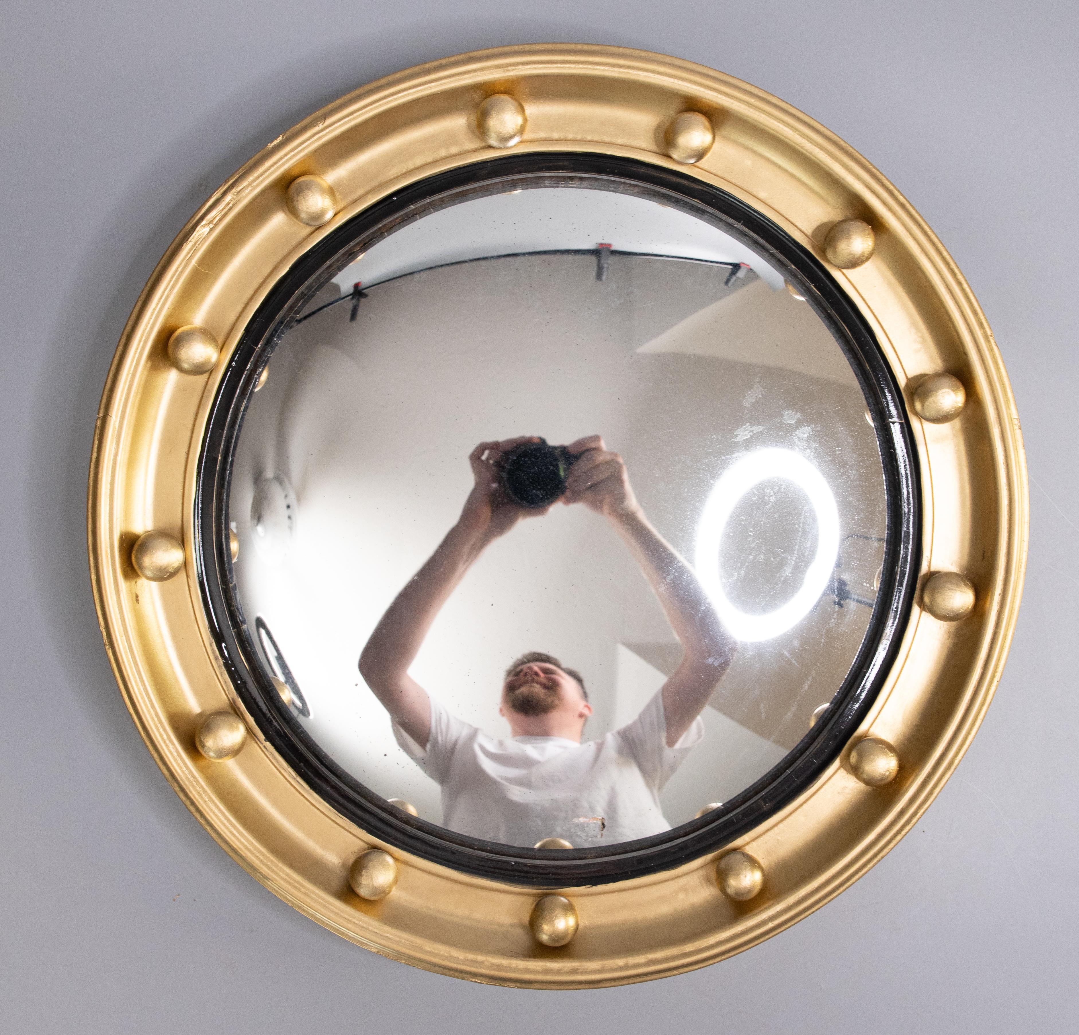 English Regency Style Giltwood Round Bullseye Convex Mirror, circa 1930 ...