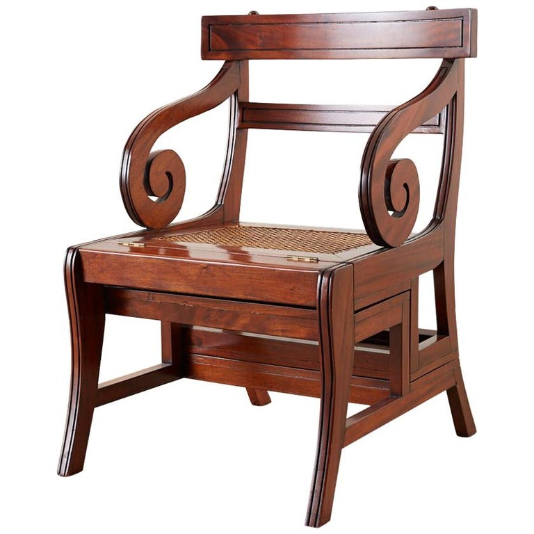 English Regency Style Mahogany Metamorphic Library Step Chair at 1stDibs
