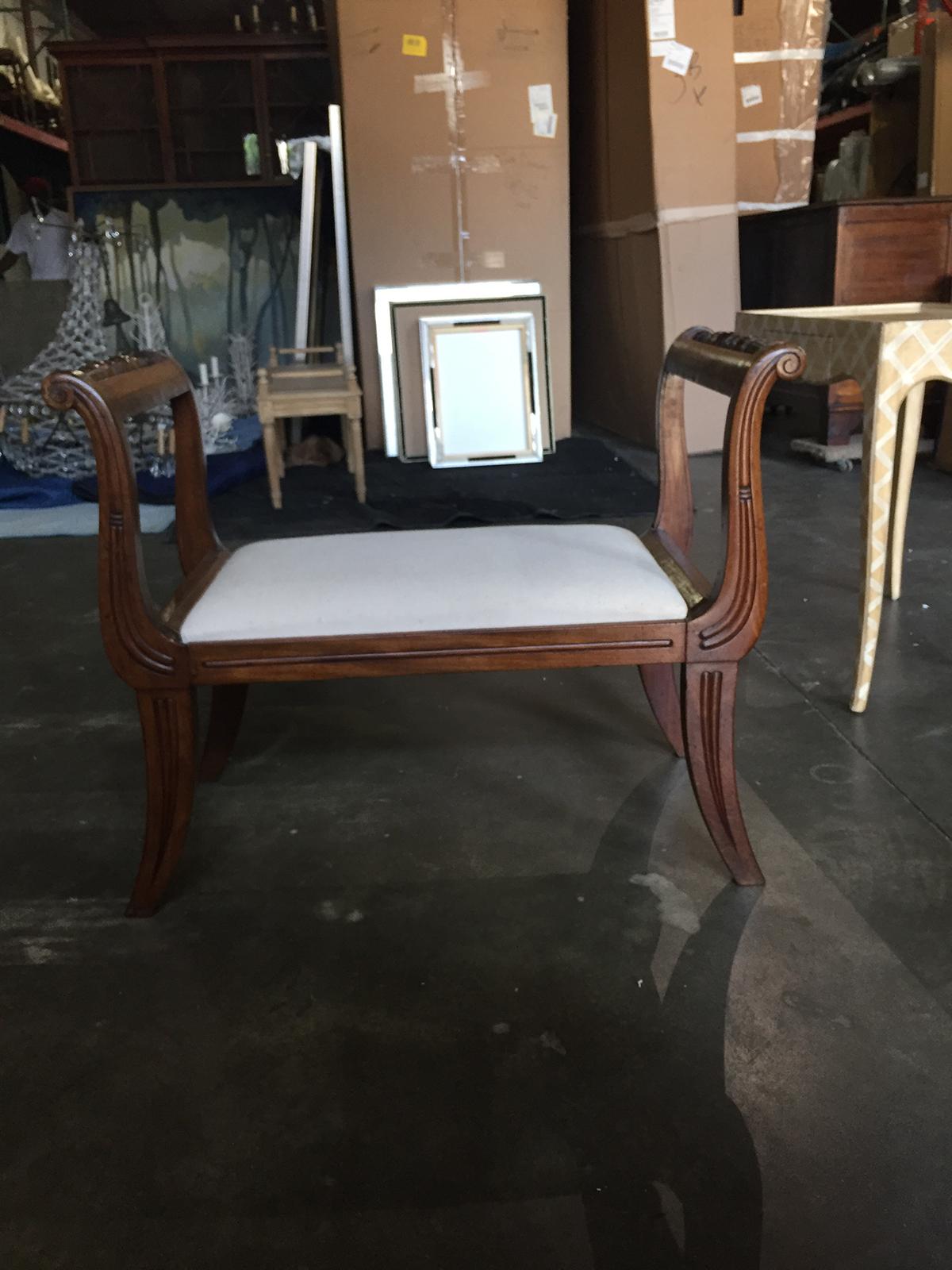 English Regency Style Mahogany Window Bench, circa 1820 at 1stDibs