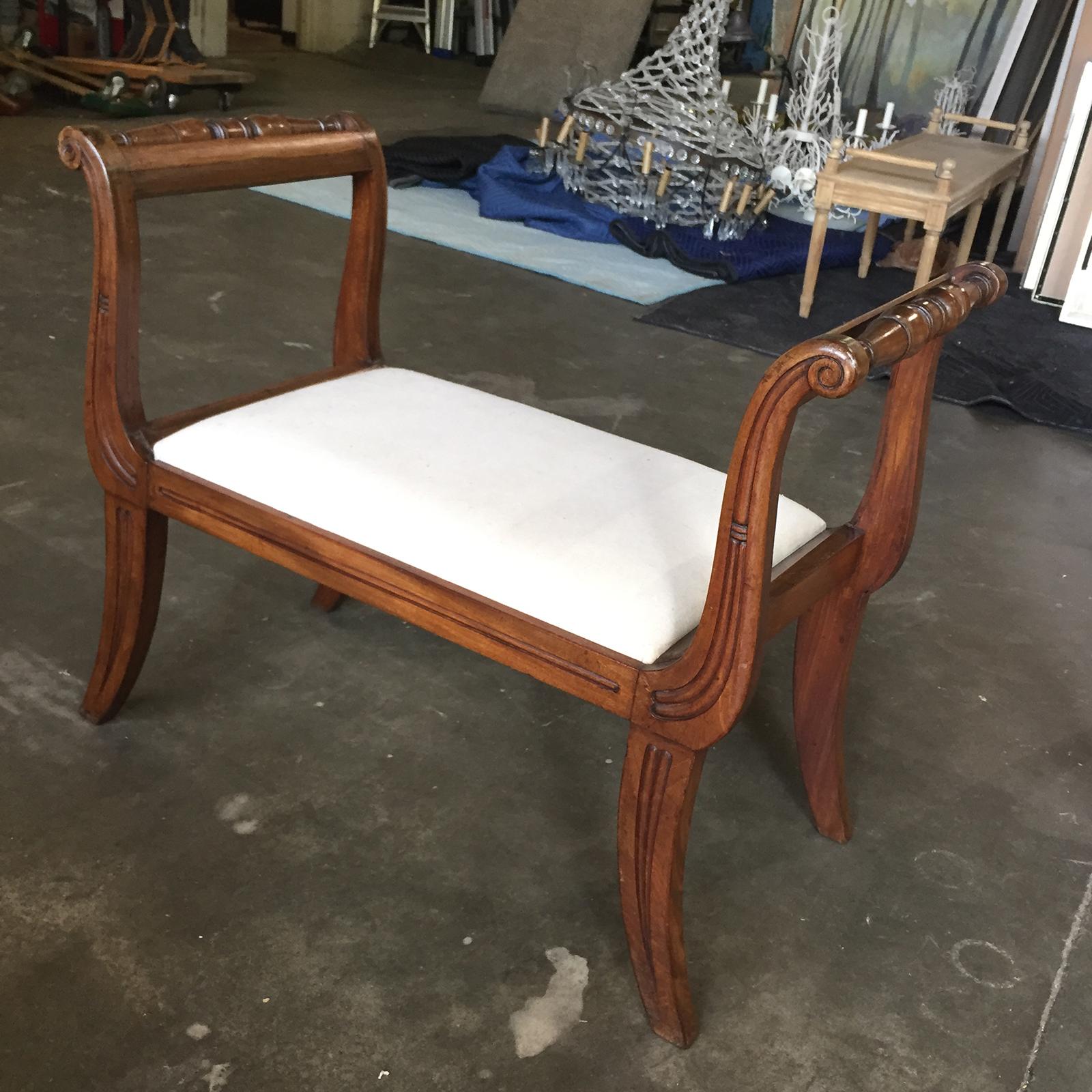 English Regency Style Mahogany Window Bench, circa 1820 at 1stDibs