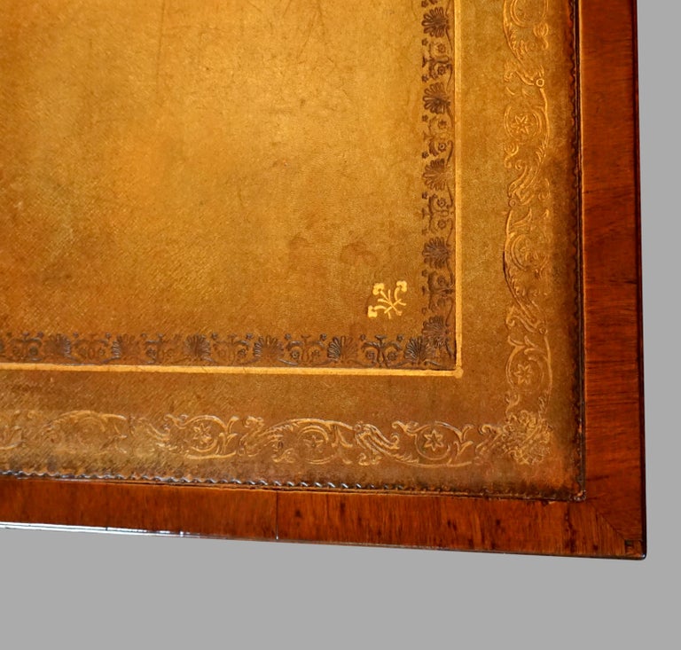 English Regency Style Mahogany Writing Table with Gilt-Tooled Leather ...