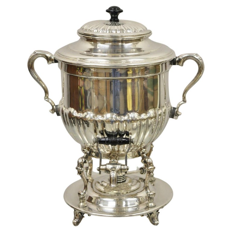 English Regency Style Silver Plated Urn Coffee Dispenser Samovar Pot ...
