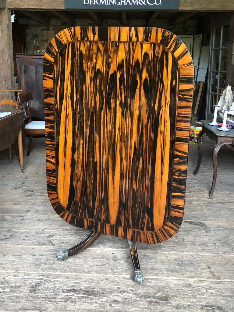 English Regency Tea Table, Calamander Wood For Sale at 1stDibs