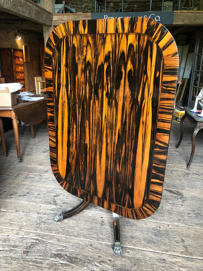 English Regency Tea Table, Calamander Wood For Sale at 1stDibs