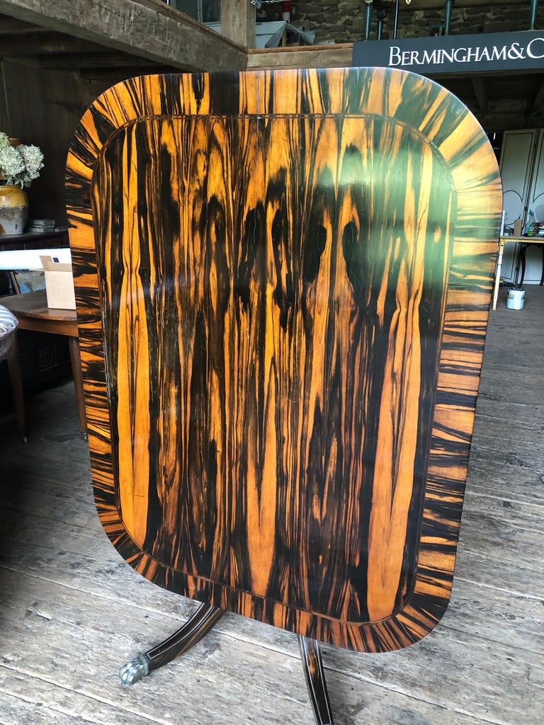 English Regency Tea Table, Calamander Wood For Sale at 1stDibs