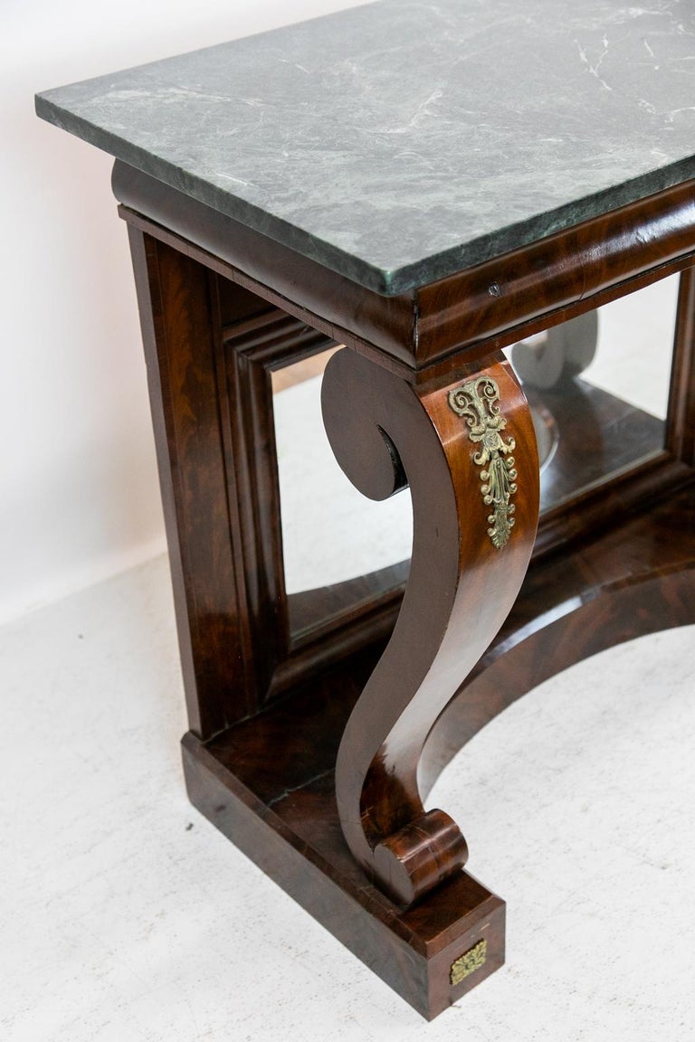 English Regency Verde Marble Top Console Table at 1stDibs