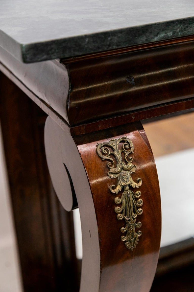 English Regency Verde Marble Top Console Table at 1stDibs