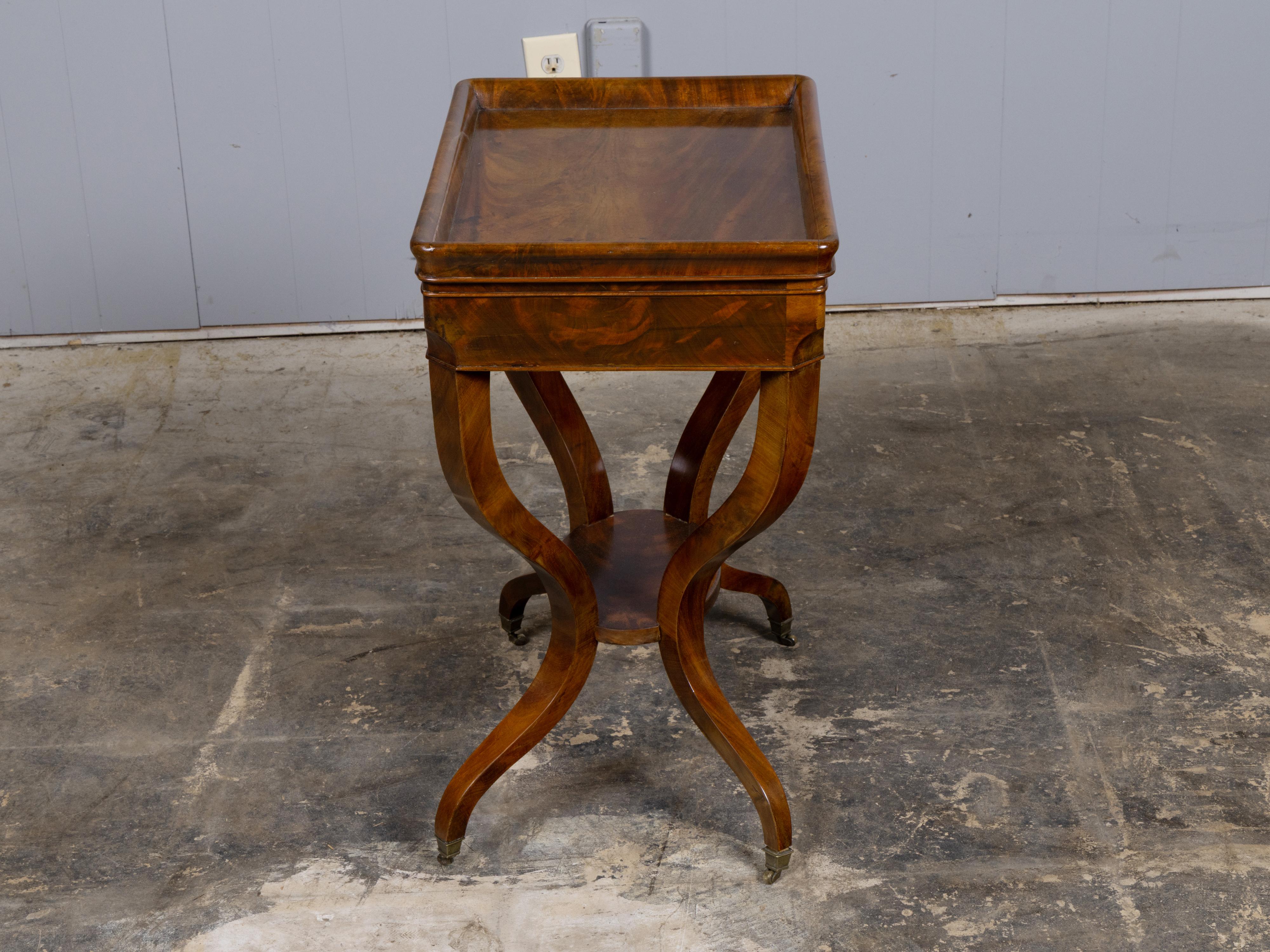 English Regency Walnut Occasional Table with Galleried Top and Curved ...