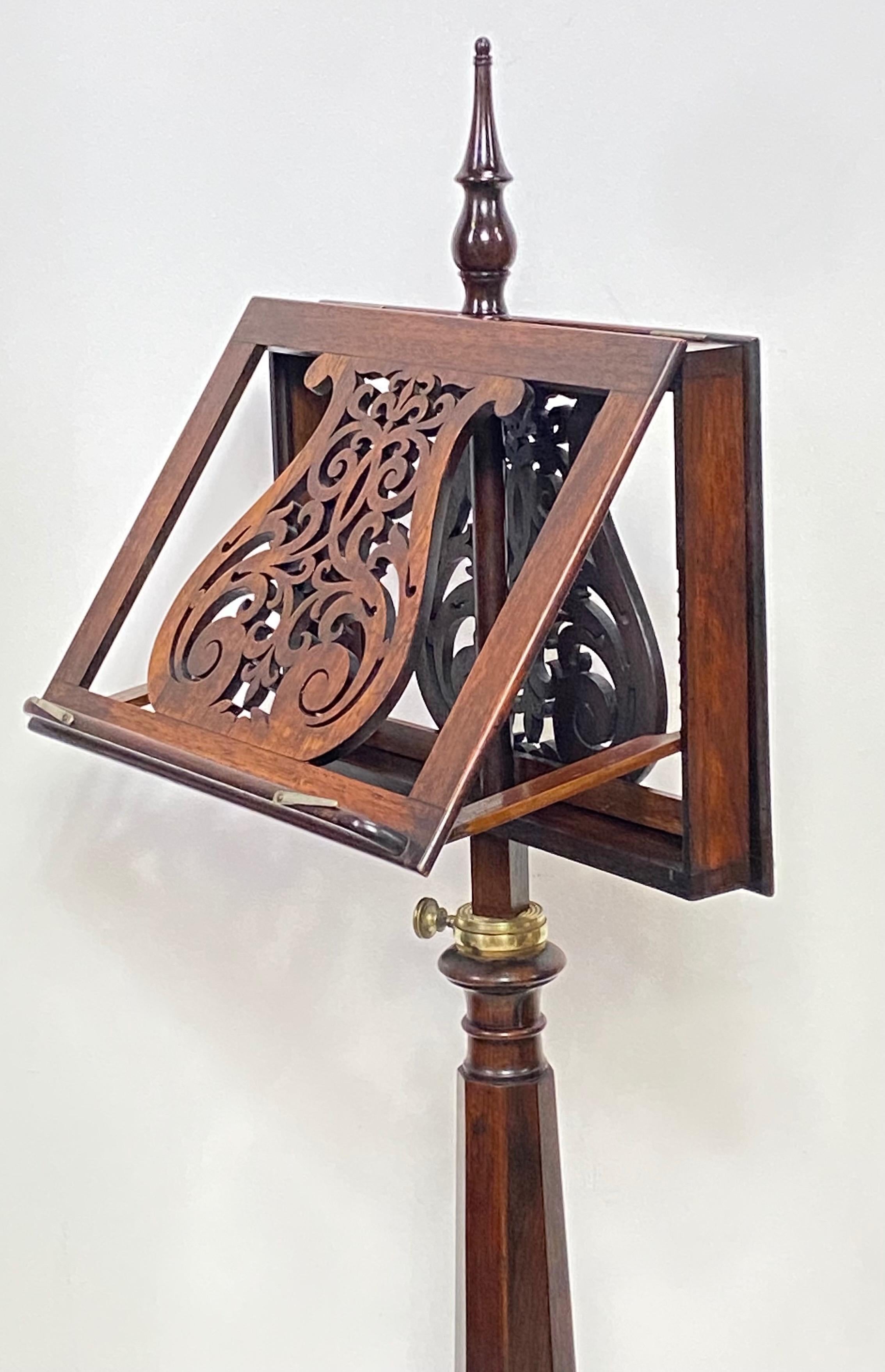 English Regency William IV Period Rosewood Adjustable Music Stand For ...