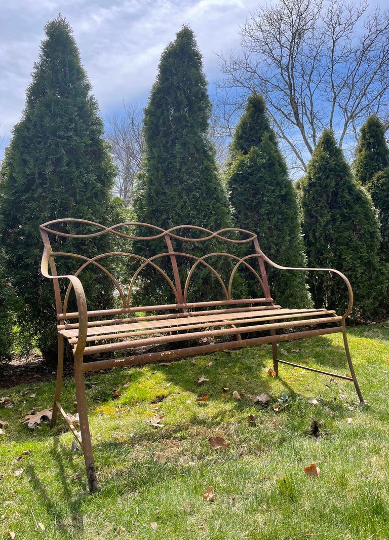 English Regency Wrought Iron Bench, CA 1820 For Sale at 1stDibs