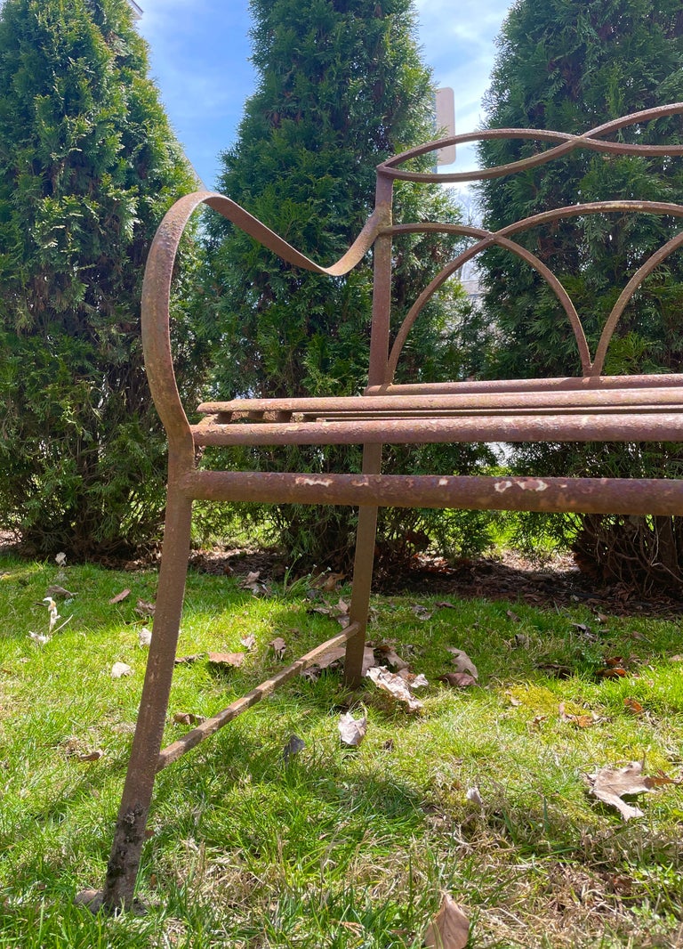 English Regency Wrought Iron Bench, CA 1820 For Sale at 1stDibs