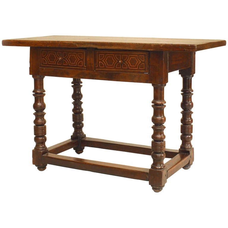 English Renaissance Style Oak Console Table For Sale at 1stDibs