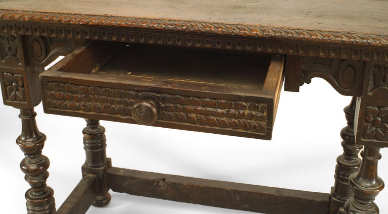 English Renaissance Walnut Console Table For Sale at 1stDibs