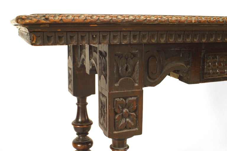English Renaissance Walnut Console Table For Sale at 1stDibs