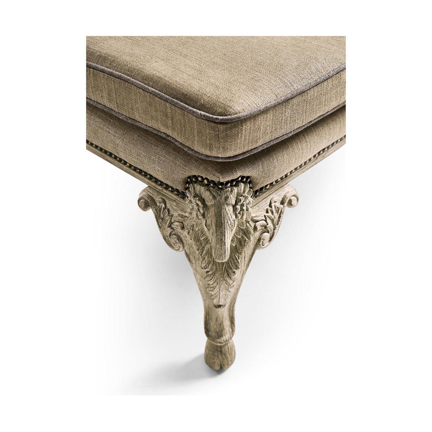 English Rococo Upholstered Bench For Sale at 1stDibs
