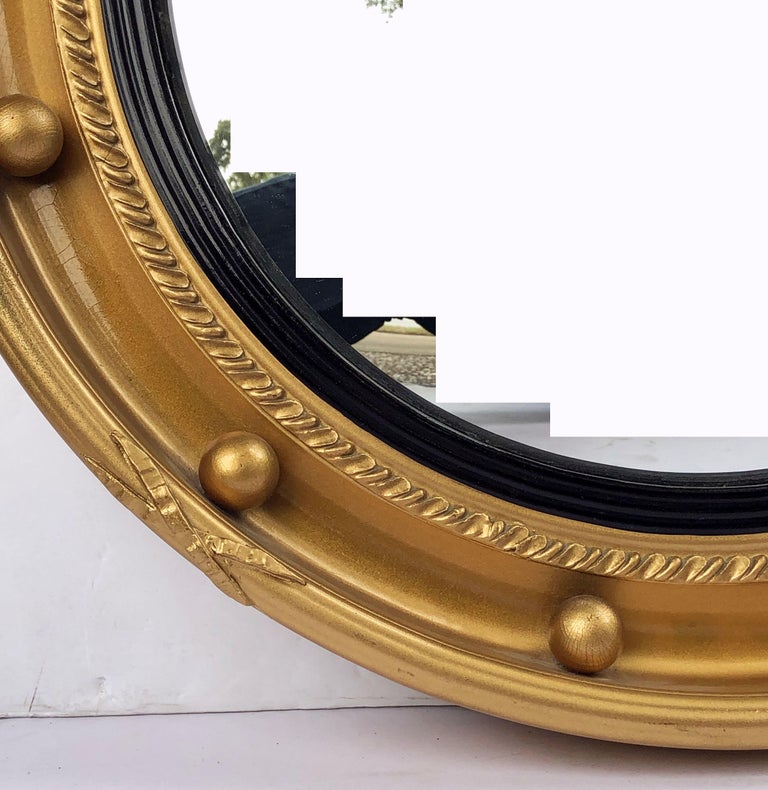 English Round Gilt Framed Convex Mirror (Diameter 16) at 1stDibs | 16 ...