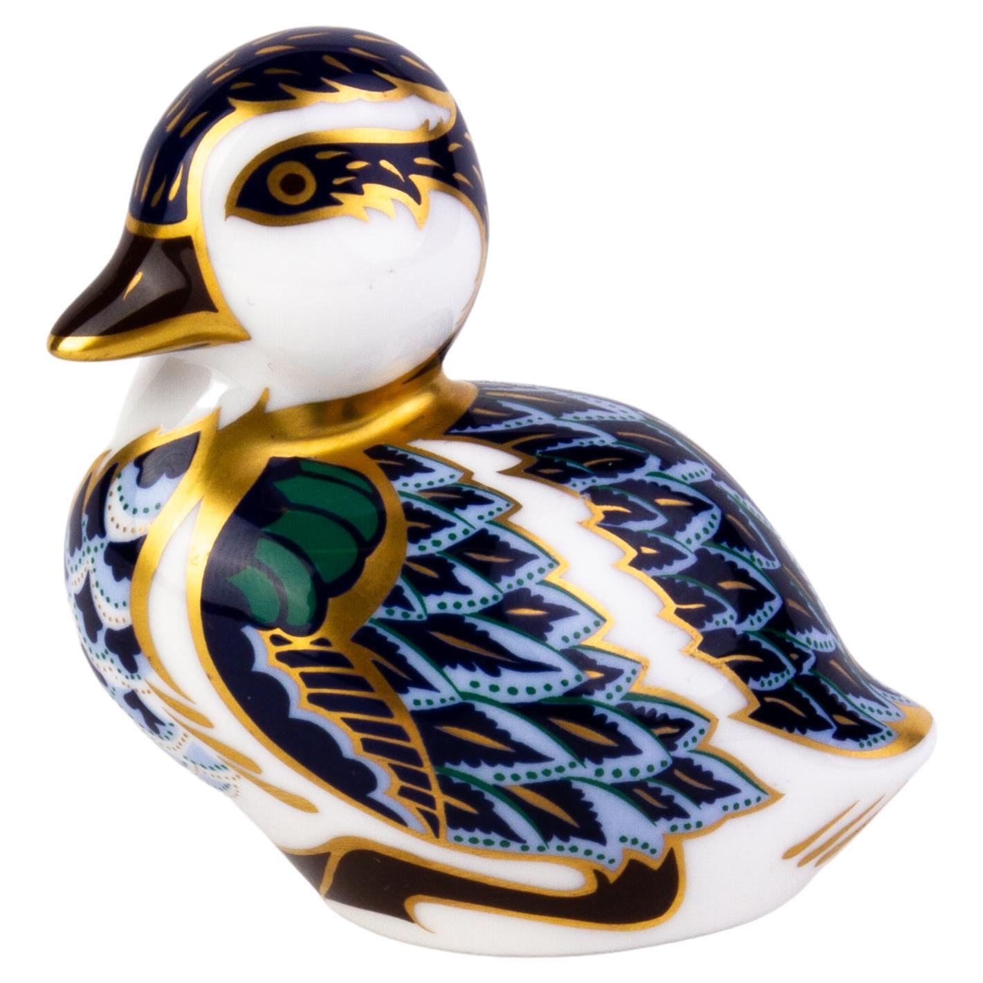 English Royal Crown Derby 24K Gold Porcelain Desk Paperweight Duck For ...