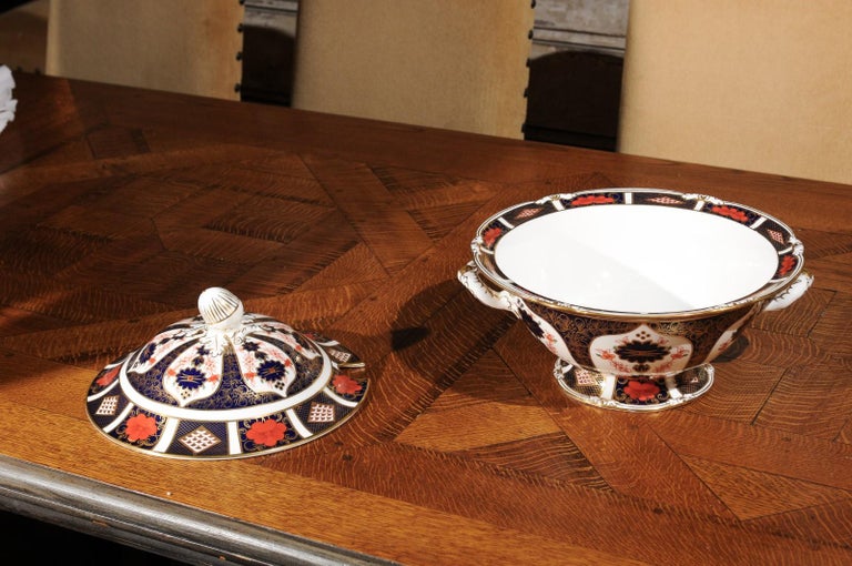 English Royal Crown Derby Porcelain Tureen with Old Imari 1128 Pattern ...