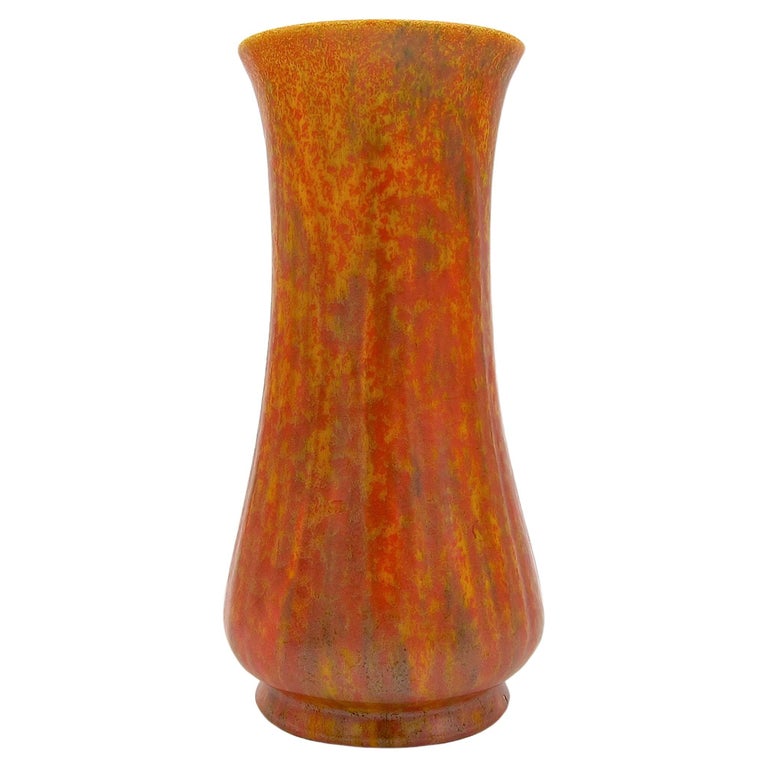 English Royal Lancastrian Art Deco Vase in Pilkingtons Orange ...