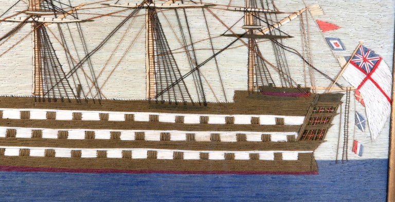 English Sailor's Woolwork Picture of a Full Dressed Ship For Sale at ...